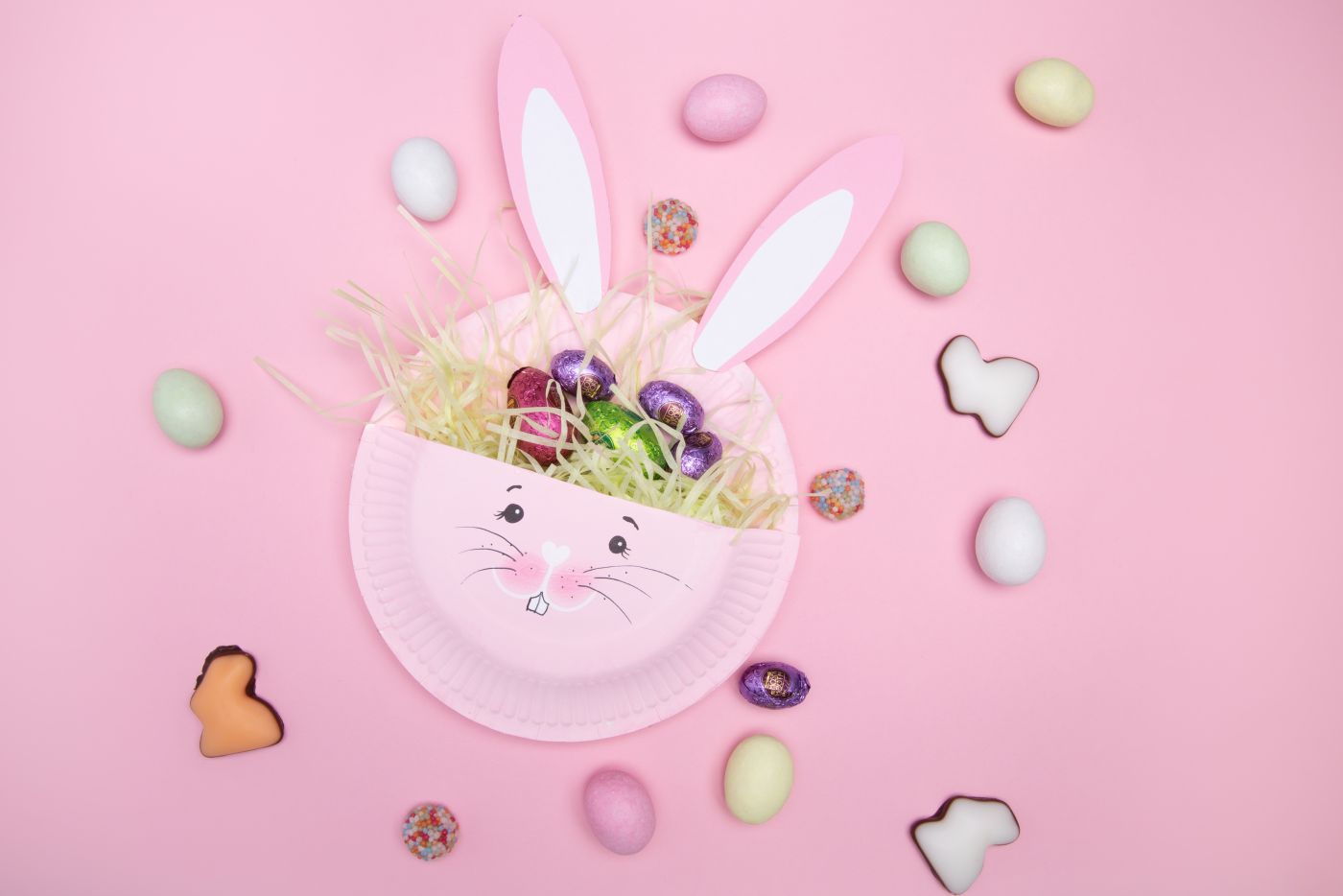 Basteln mit Pappteller zu Ostern